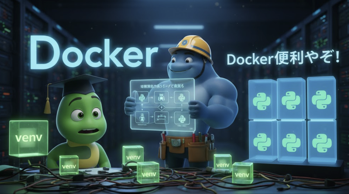 Python開発初級者へ。venvもいいけどDocker便利やぞ！環境管理の悩みを5ステップで解決する - Peaky AI LAB